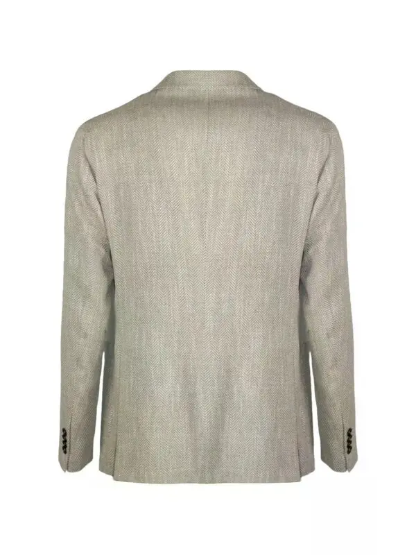 Tagliatore Herringbone Button Jacket - Neutrals