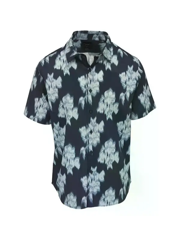 Vince Floral-print Short-sleeve Button-down Cotton Shirt