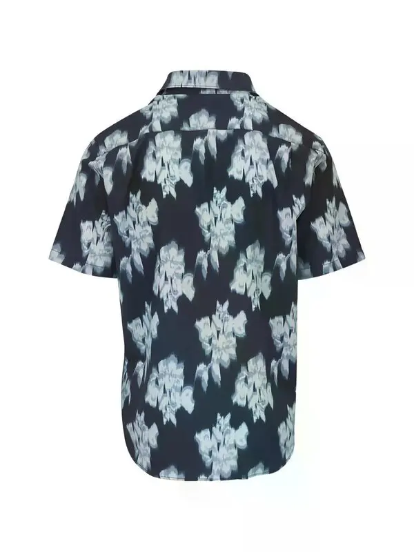 Vince Floral-print Short-sleeve Button-down Cotton Shirt