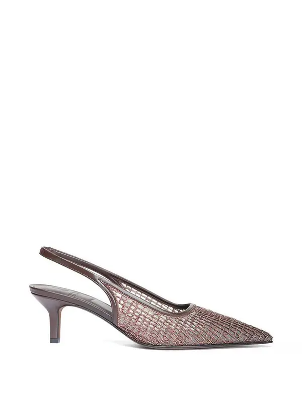 Brunello Cucinelli Monili-embellished Mesh Pumps