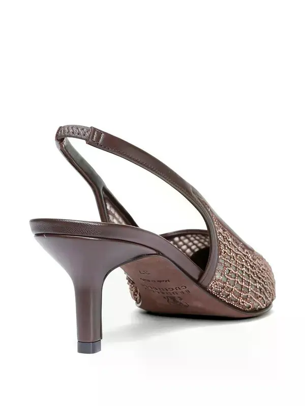 Brunello Cucinelli Monili-embellished Mesh Pumps