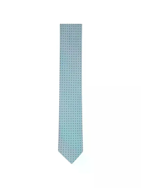 Canali Patterned Neck Tie - Blue