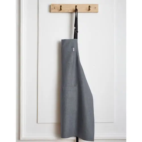 Solino Home Linen Apron 32 X 27 In For Dining Table - Grey/black