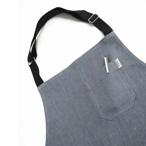 Solino Home Linen Apron 32 X 27 In For Dining Table - Grey/black