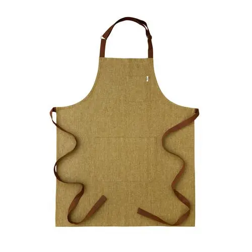 Solino Home Linen Apron 32 X 27 In For Dining Table - Olive/brown