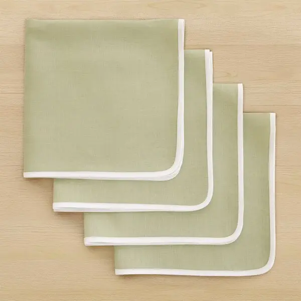 Solino Home Linen Dinner Napkins Set Of 4, 20 X 20 Inch For Dining Table - Sage