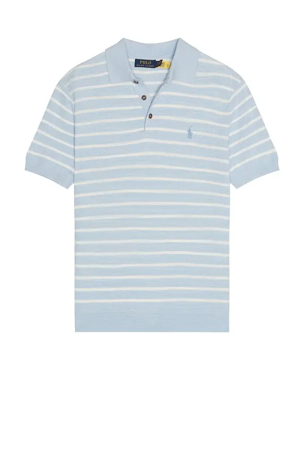 Polo Ralph Lauren Cotton Blend Textured Short Sleeve Sweater