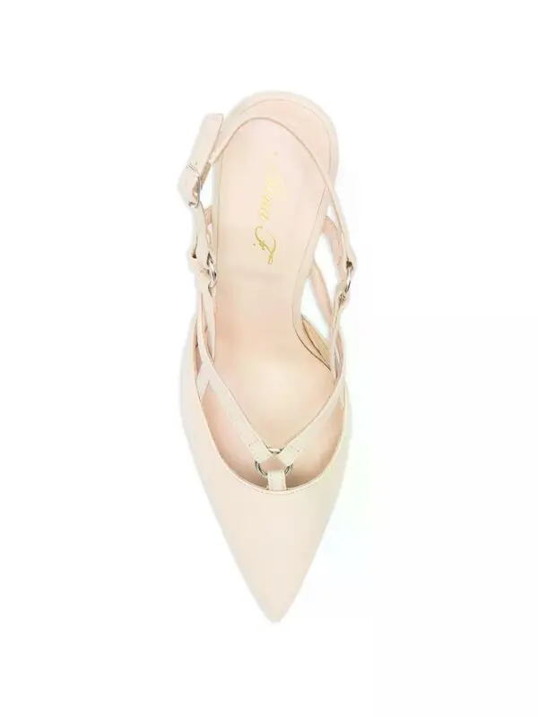 ANNA F. Pointed-toe Strap Heeled Pumps - Neutrals