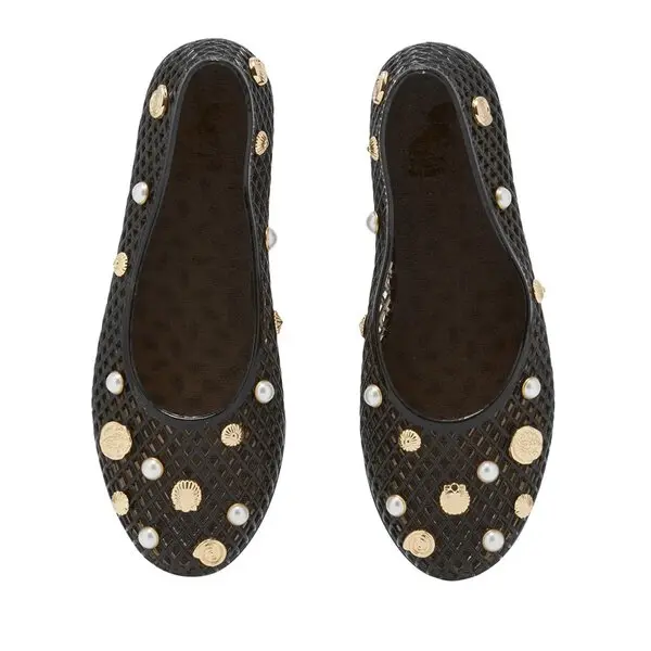 ANCIENT GREEK SANDALS Iro Jelly Ballerinas - Black
