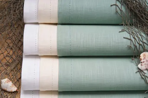 C&F HOME Hemstitch Solid Sea Glass Everyday Runner 72" X 14