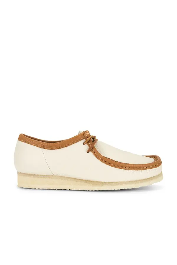 Clarks Wallabee - White Combi Lea