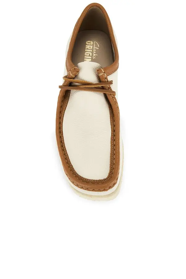 Clarks Wallabee - White Combi Lea