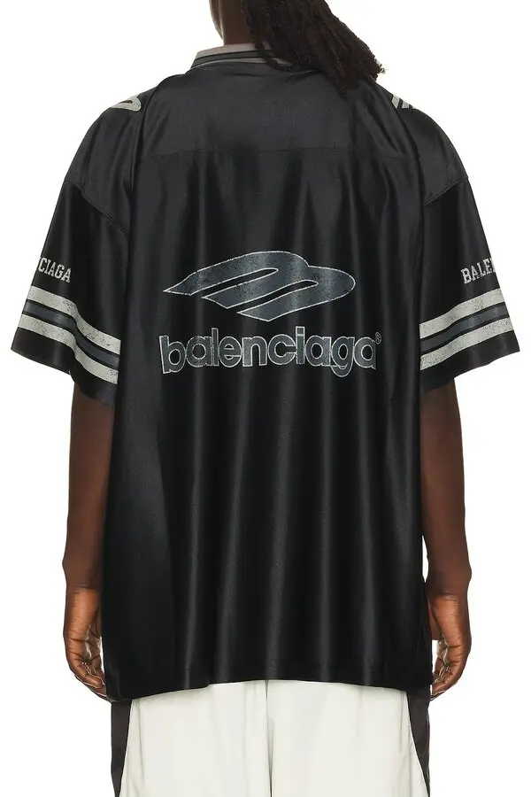 Balenciaga V Neck Oversized T-shirt - Black & Anthracite