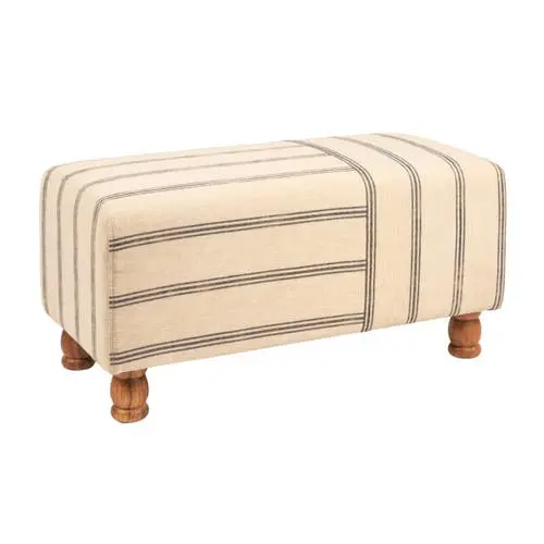 OLIVE GROVE Ticking Stripe Ottoman Bench