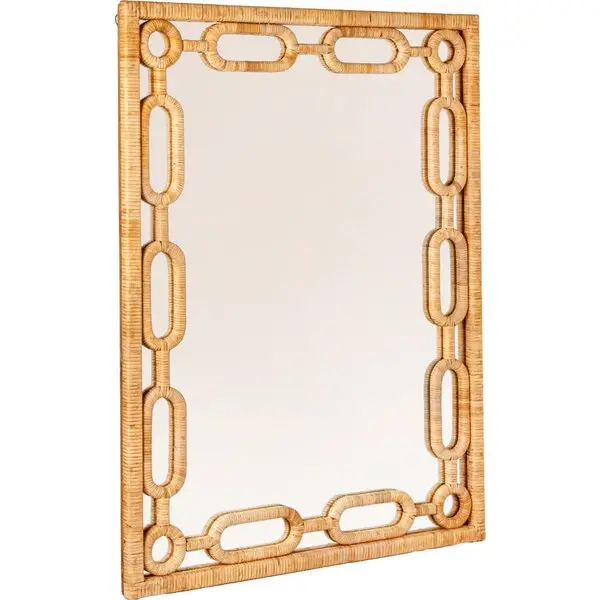 OLIVE GROVE Woven Chain-link Frame Mirror - Natural