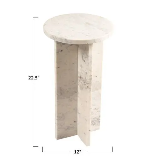 OLIVE GROVE Martini Accent Table With Interlocking Cross Base