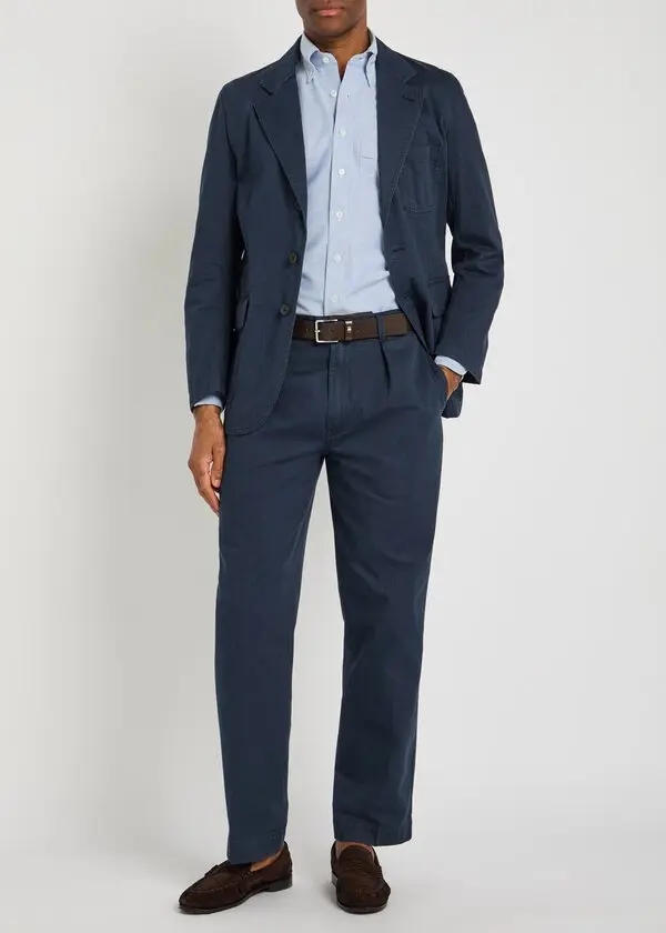 DRAKE'S Cotton-twill Herringbone Jacket
