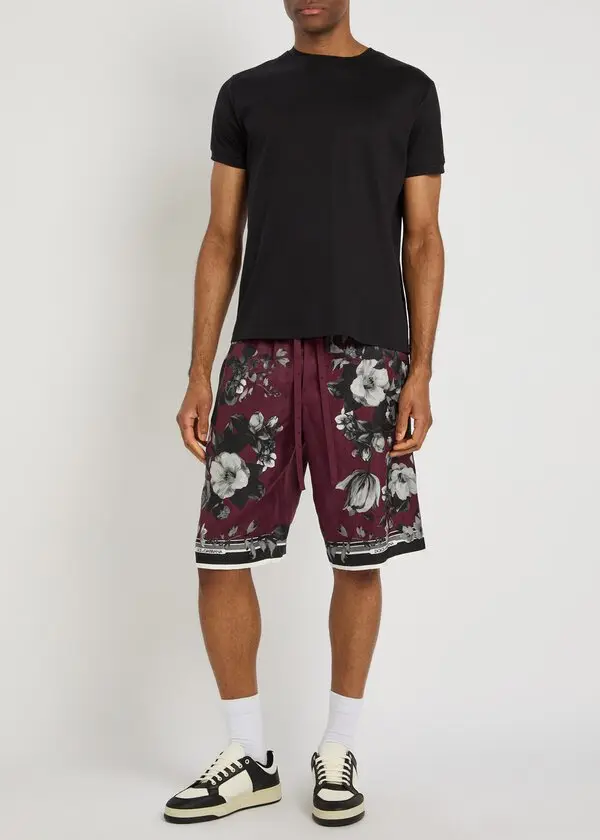 Dolce & Gabbana Floral Print Silk-twill Shorts