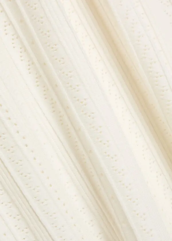 LoveShackFancy Tayleen Pointelle-knit Midi Dress - White