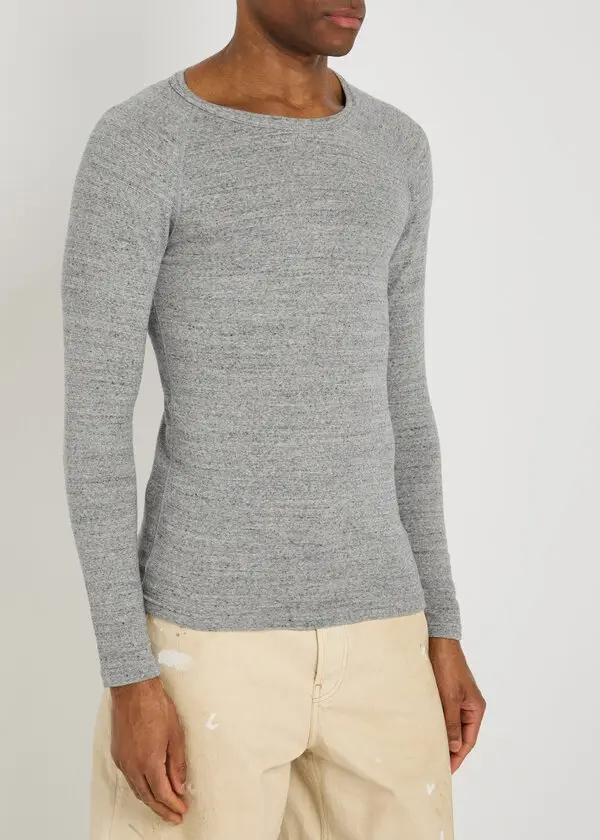 STRETCH FRAISE Ribbed Stretch-cotton T-shirt