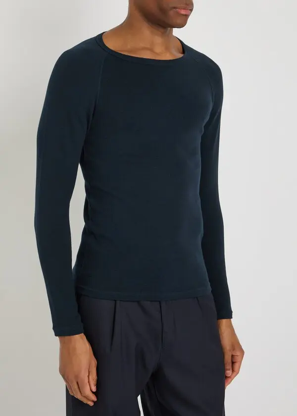 STRETCH FRAISE Ribbed Stretch-cotton T-shirt