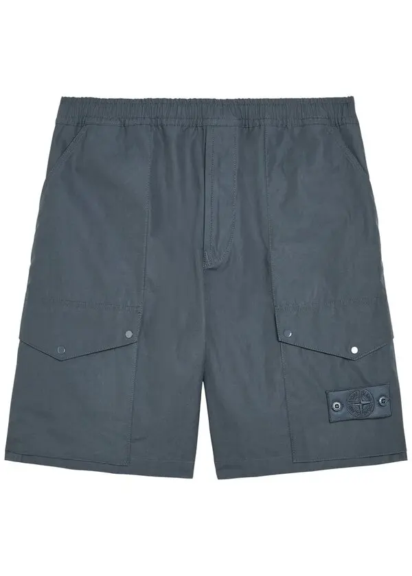 Stone Island Logo Cotton Cargo Shorts