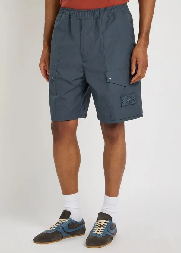 Stone Island Logo Cotton Cargo Shorts