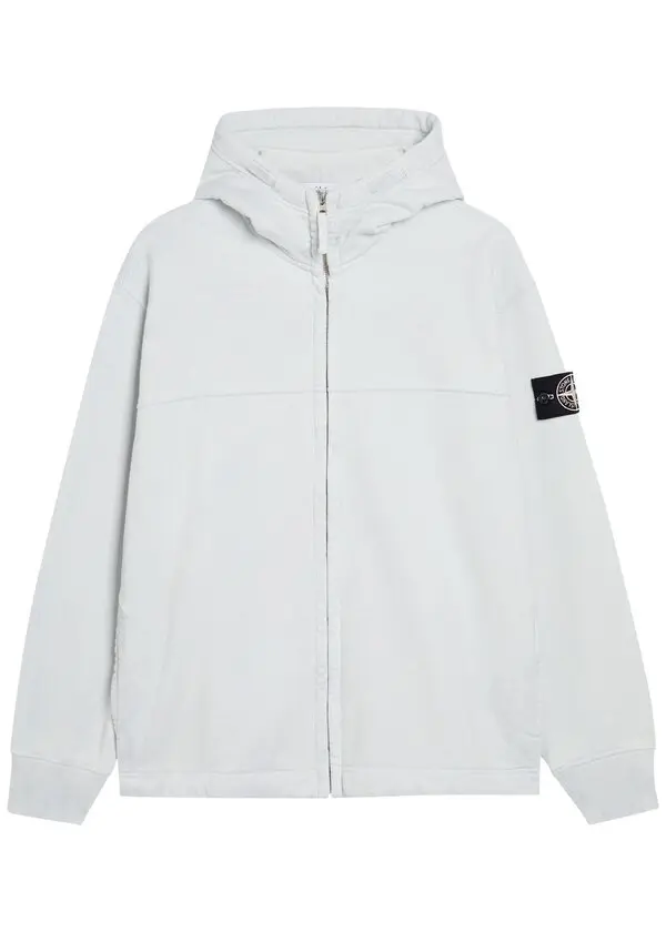 Stone Island Logo Hooded Cotton Sweatshirt