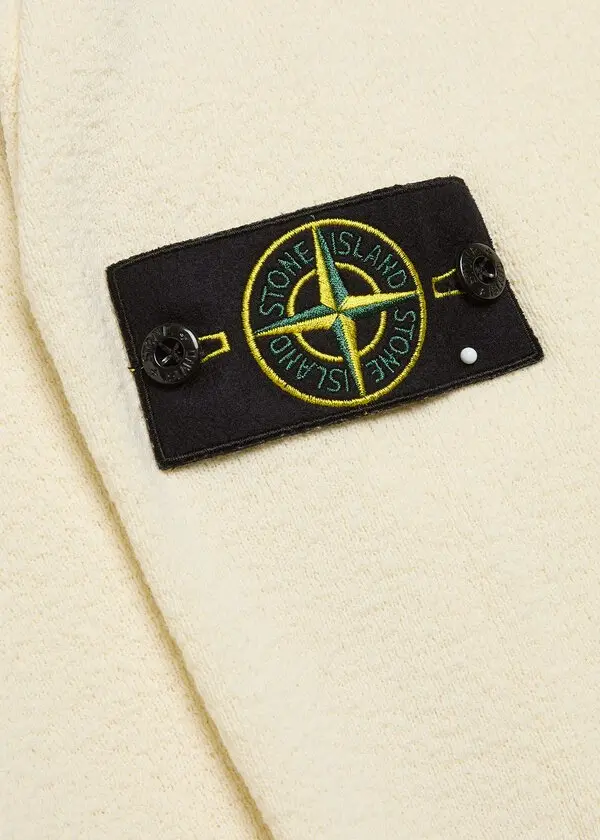 Stone Island Logo Cotton-knit Jumper - Ivory