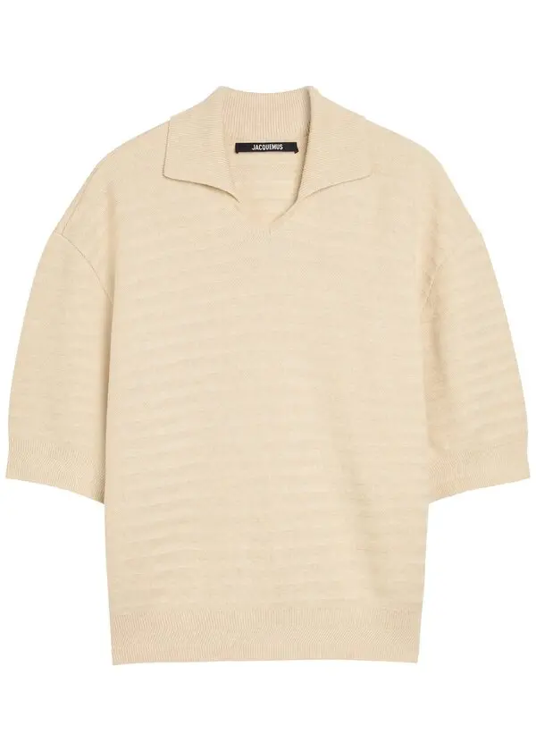 Jacquemus Le Polo Maille Striped Cotton-blend Polo Shirt