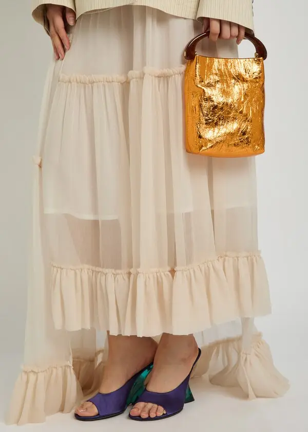 Dries Van Noten Sunia Asymmetric Silk-georgette Maxi Skirt - Ecru