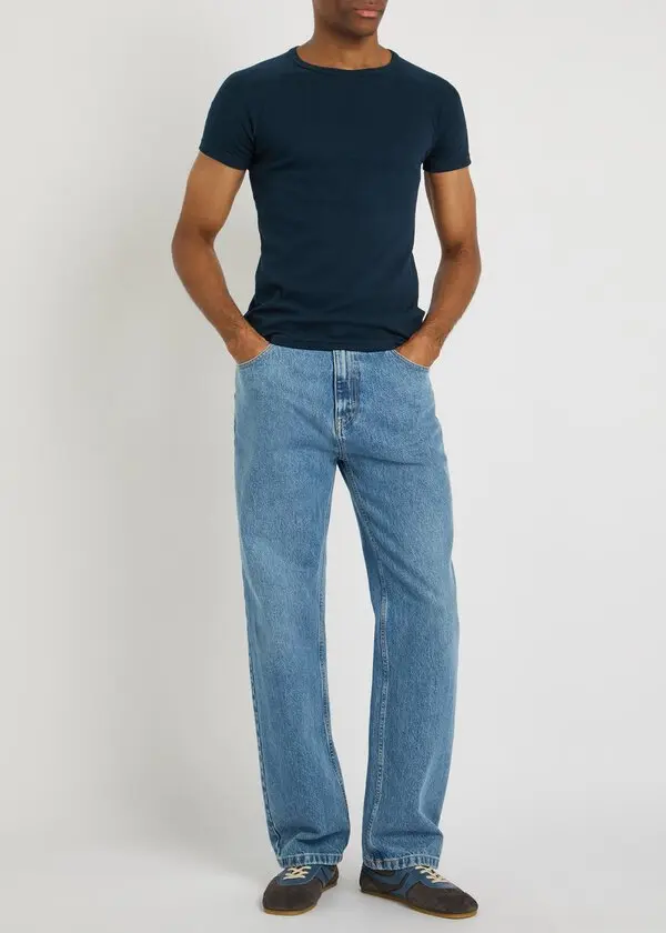 STRETCH FRAISE Ribbed Stretch-cotton T-shirt