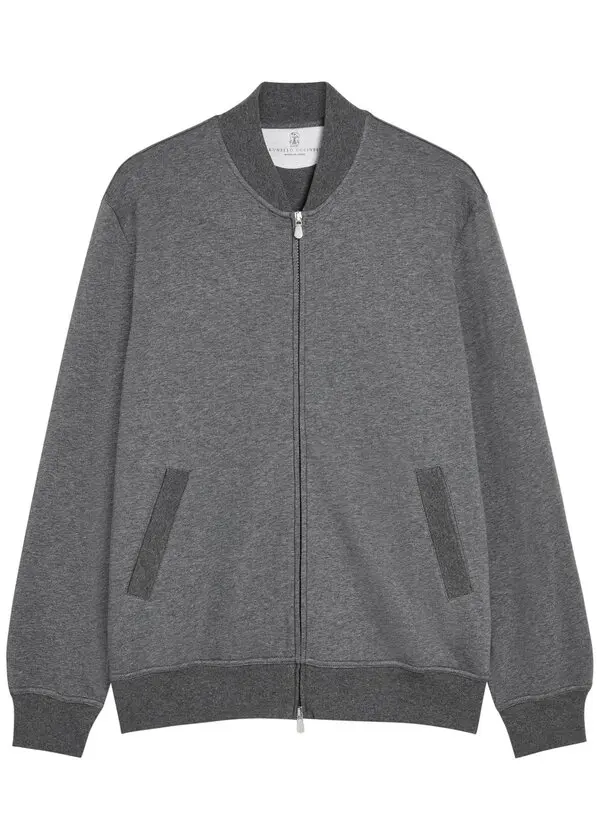 Brunello Cucinelli Cotton-blend Zip-through Sweatshirt