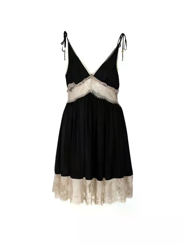 Sea Lace Mini Dress - Black