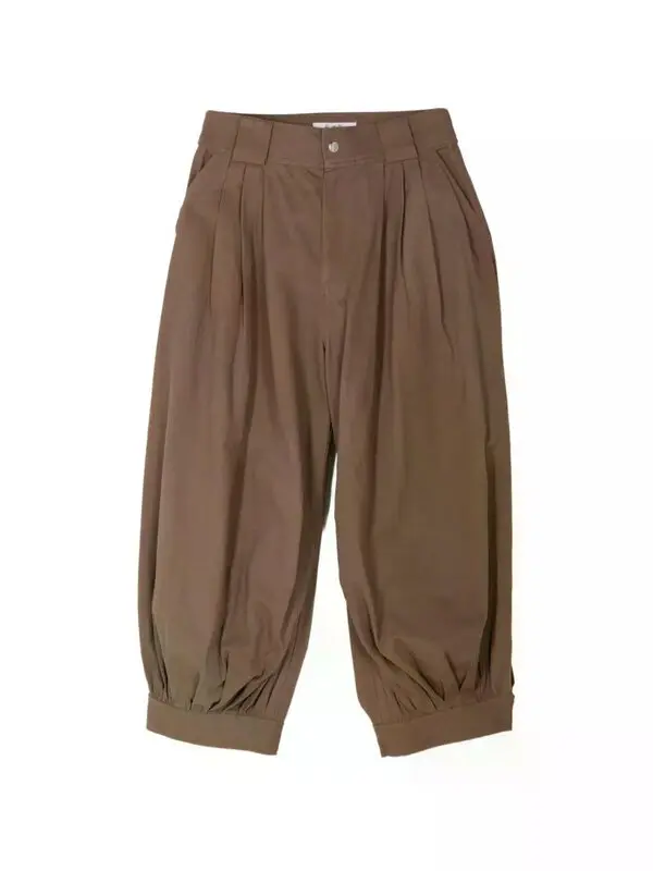 Sea Lois Pleated Twill Trousers - Brown