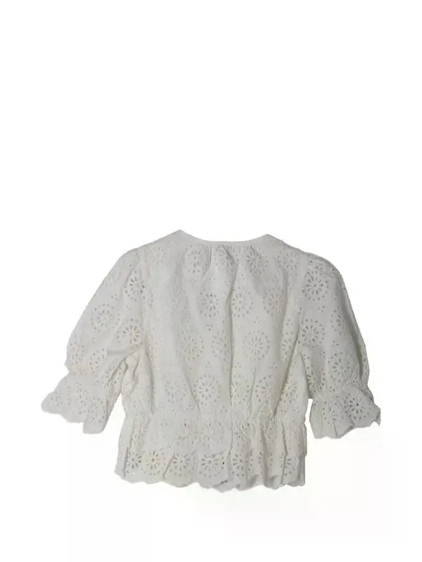 FRAME Eyelet Ruffled Blouse
