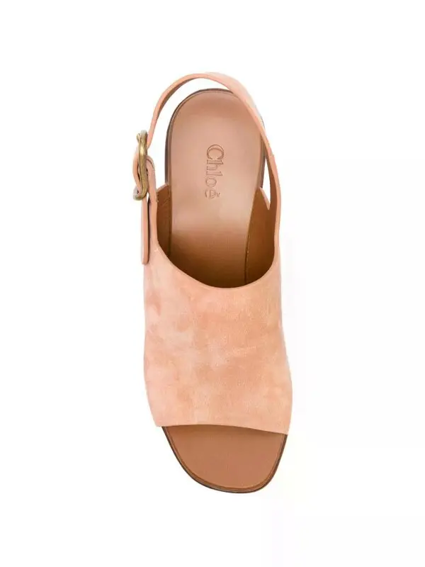 Chloé Maxime Wedge Buckle Sandals - Pink