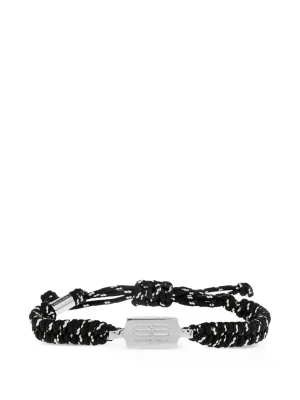 Balenciaga Saint-germain Logo-plaque Bracelet - Silver