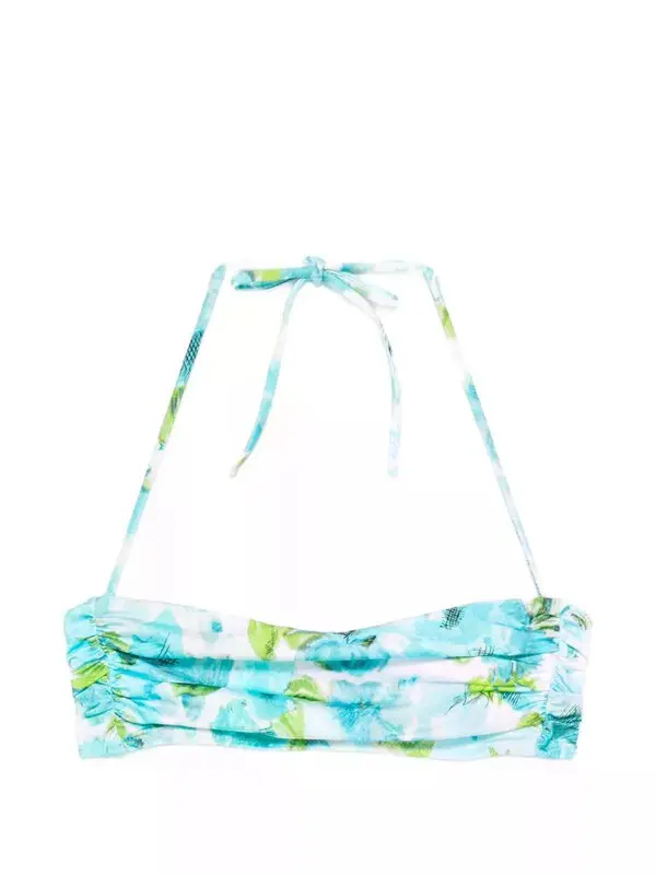 Chloé Floral-print Bikini Top - Blue