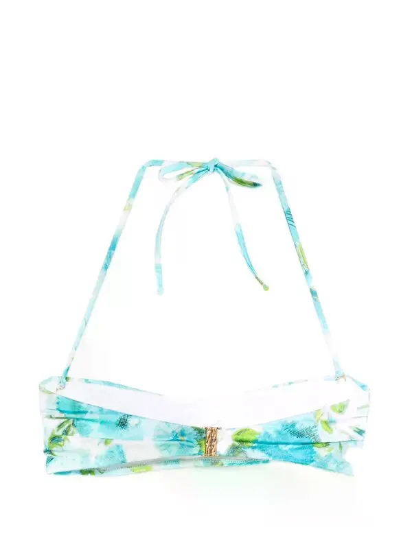 Chloé Floral-print Bikini Top - Blue