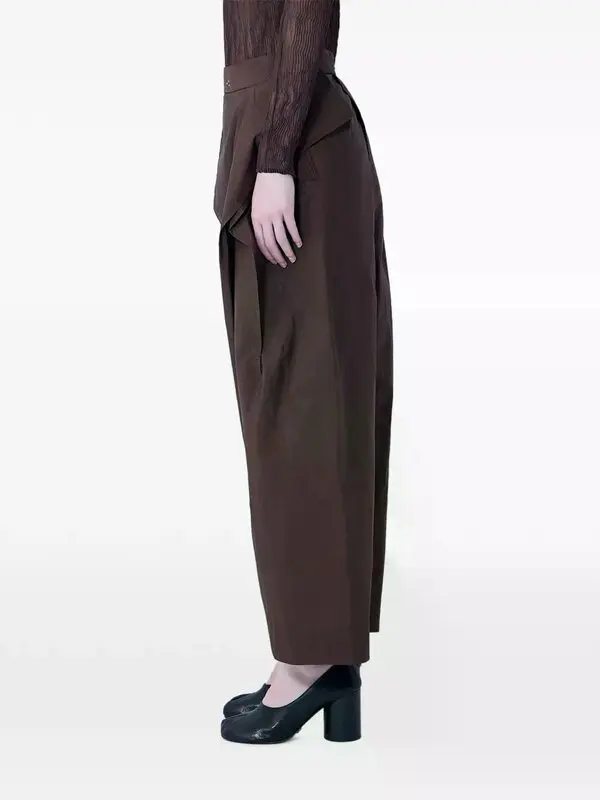 Issey Miyake Akimbo Pleated Wide-leg Trousers - Brown