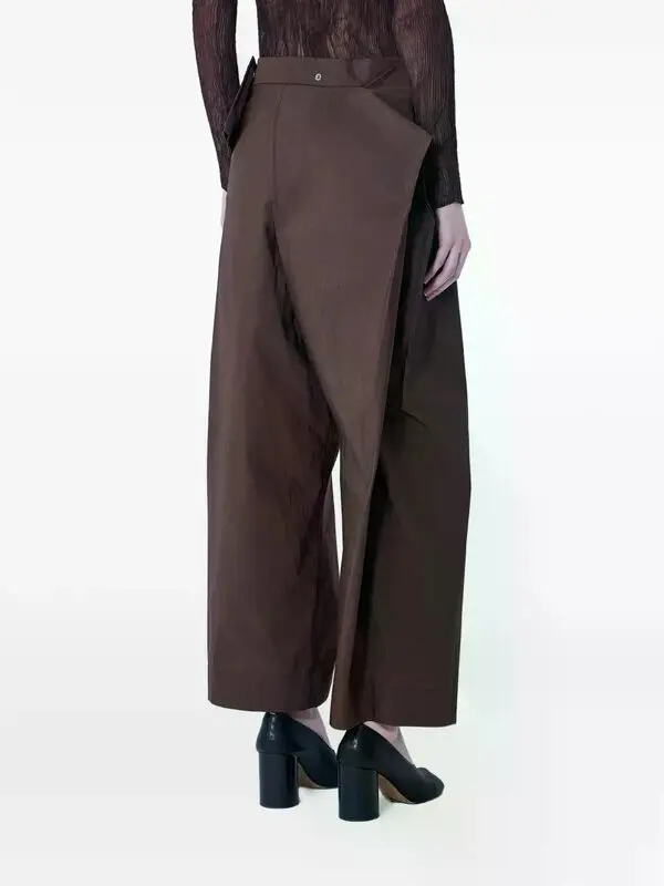 Issey Miyake Akimbo Pleated Wide-leg Trousers - Brown