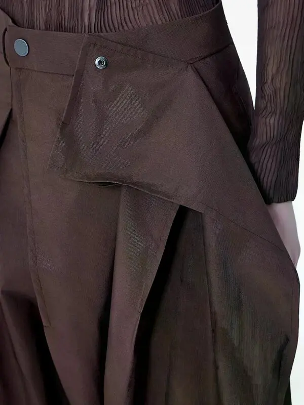 Issey Miyake Akimbo Pleated Wide-leg Trousers - Brown