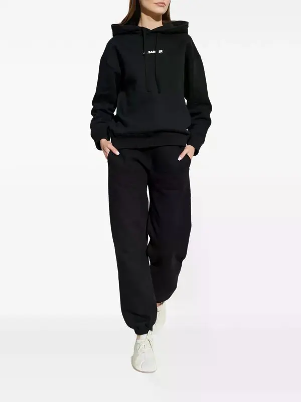 JIL SANDER Cotton Hoodie - Black