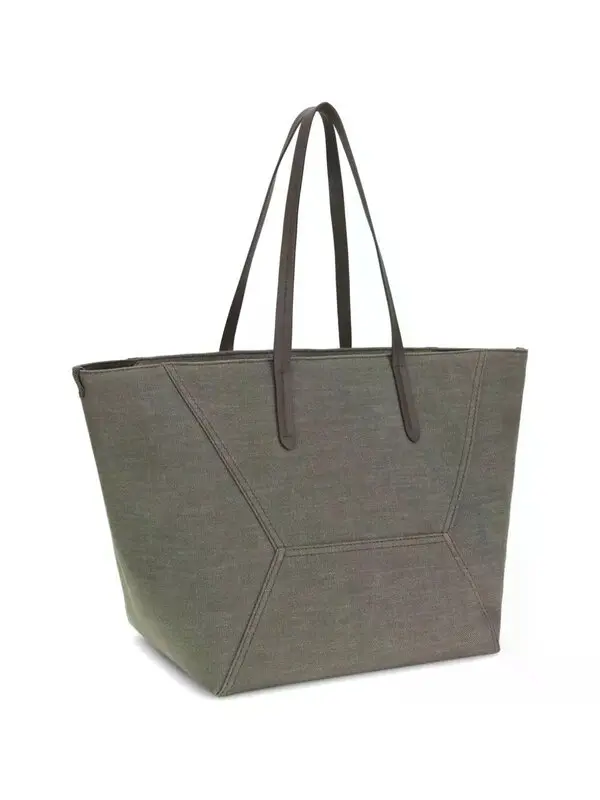 Brunello Cucinelli Panelled Open-top Tote Bag - Grey