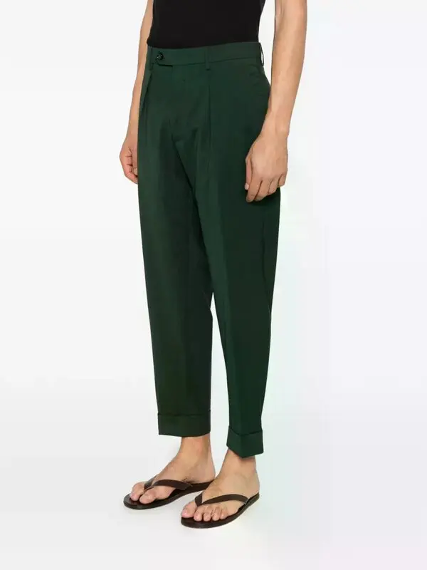 BERWICH Chiaia Cuffed Pleated Trousers - Green