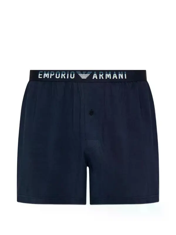 Emporio Armani Logo-waistband Boxers - Blue