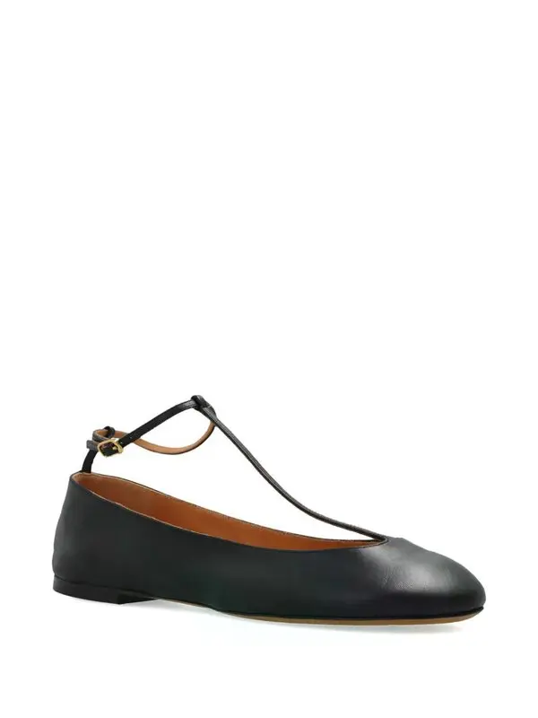 ODISSI T-strap Ballet Flats - Black
