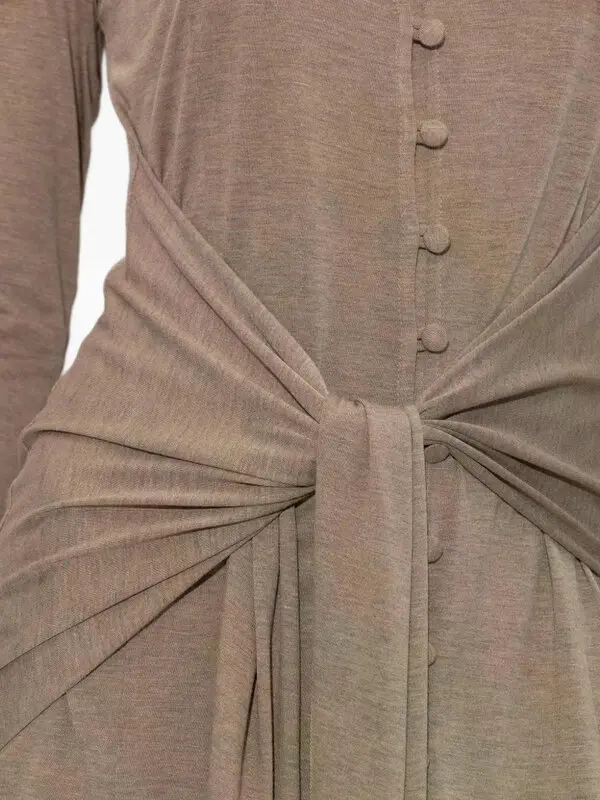 GANNI Tie-detailed Button-up Mini Dress