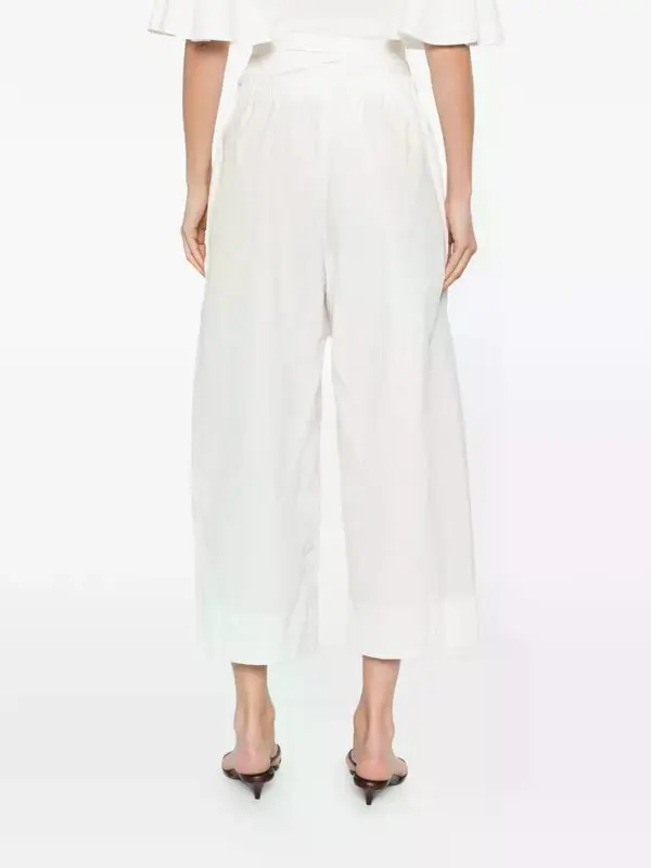 Apuntob Elasticated Wide Leg Trousers - White